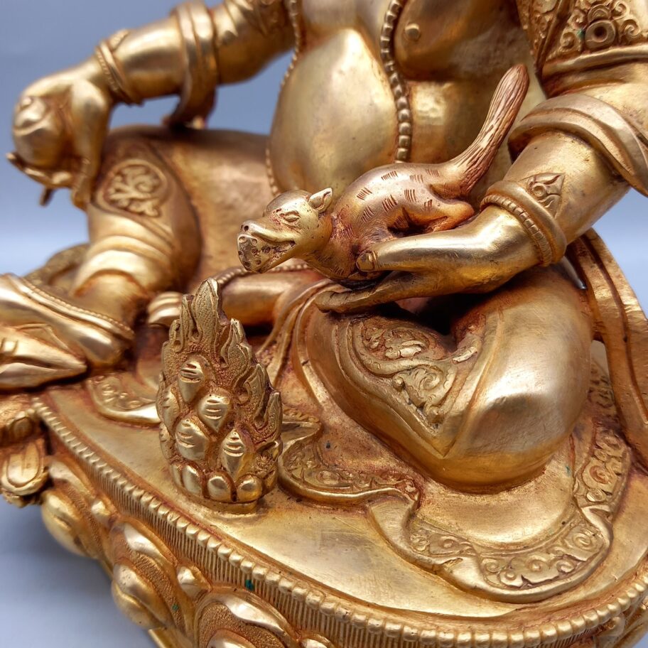 Yellow Dzambala Gold Plated Statue – God of Wealth - Rudraxis